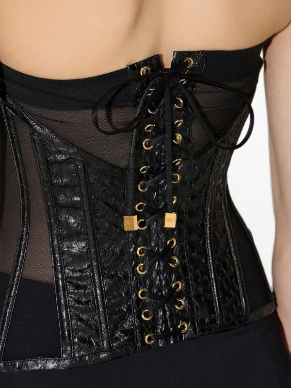 Elisabetta Franchi Faux Leather Corset Top