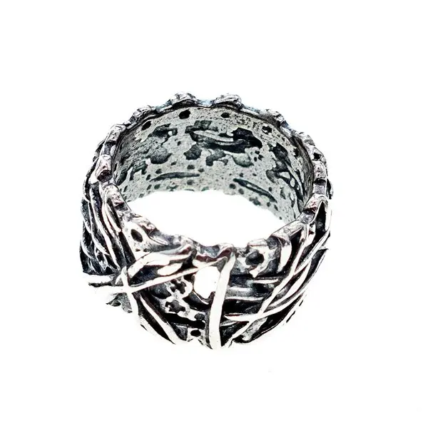 GEM KINGDOM Rebel Rebel Textured Band Ring