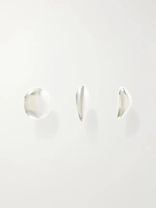 CAMILLE SURAULT Mini Grigri Set Of Three Sterling Earrings - Silver