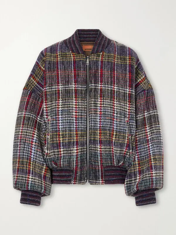 Missoni Checked Wool-caperdoni Padded Bomber Jacket - Multi