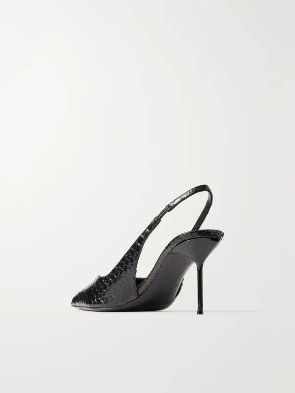 Paris Texas Lidia 70 Snake-effect Leather Slingback Pumps