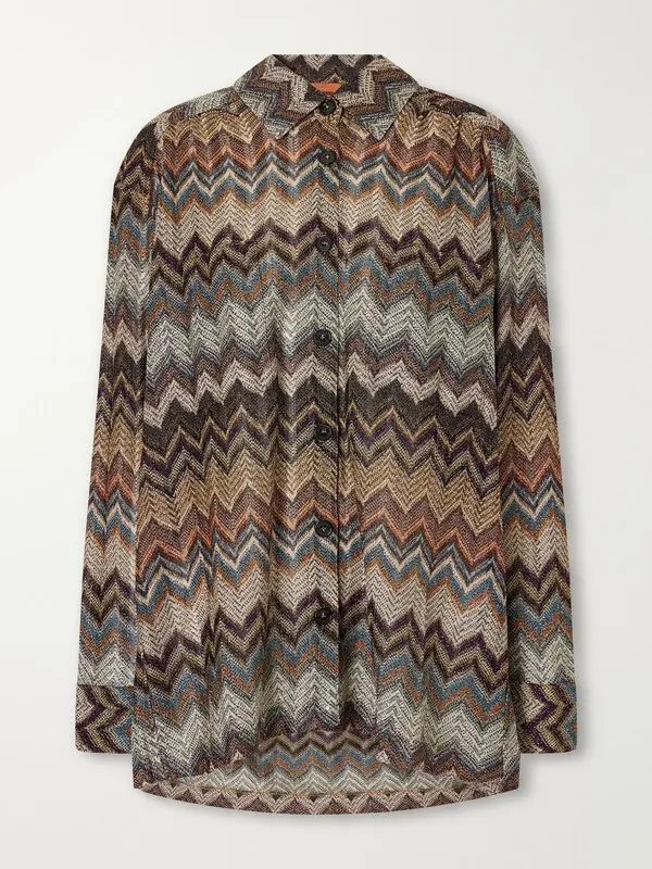 Missoni Sequin-embellished Metallic Crochet-knit Blouse - Multi