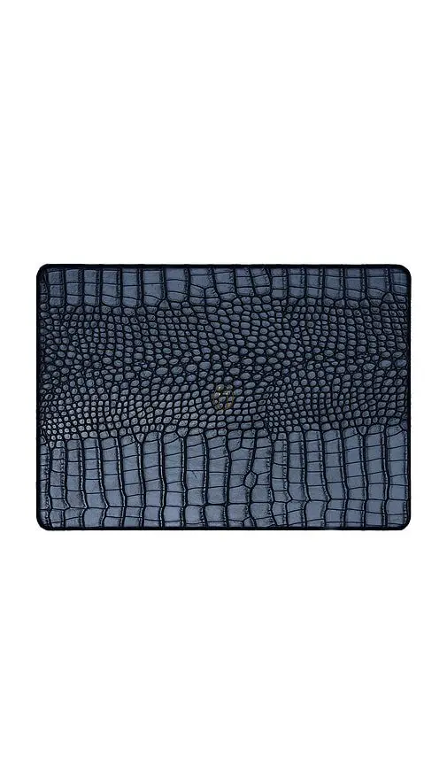 HEAVEN MAYHEM Air 15 Laptop Embossed Faux Leather Case In Black - Navy Croc