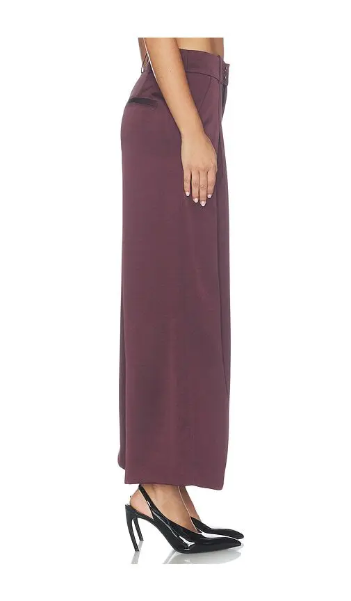 Smythe Cropped Pleated Trouser In Burgundy