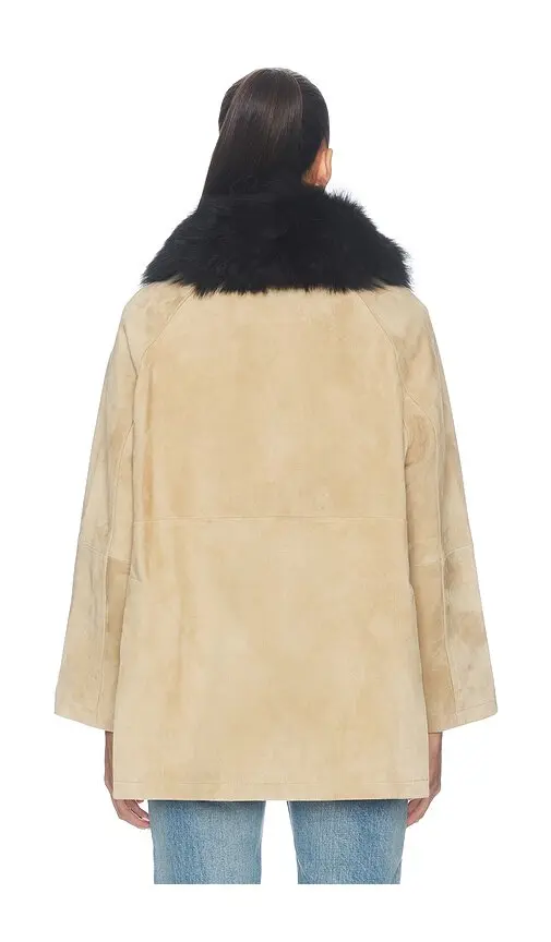 SUSANNA CHOW Raegan Suede Feild Jacket In Brown