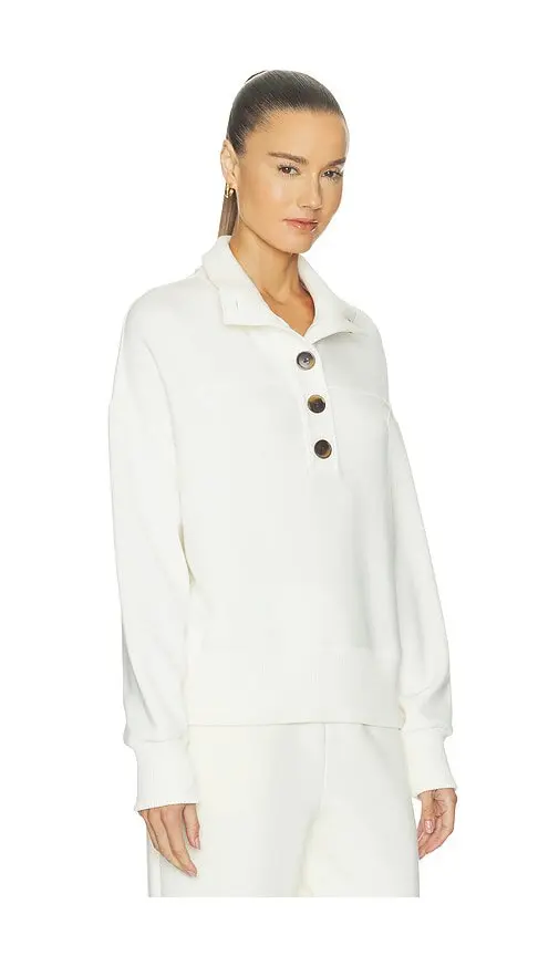 Varley Bronya Button Placket Sweater In Ivory