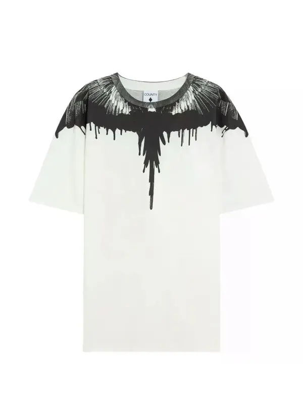 COUNTY OF MILAN Wings-print T-shirt - Neutrals