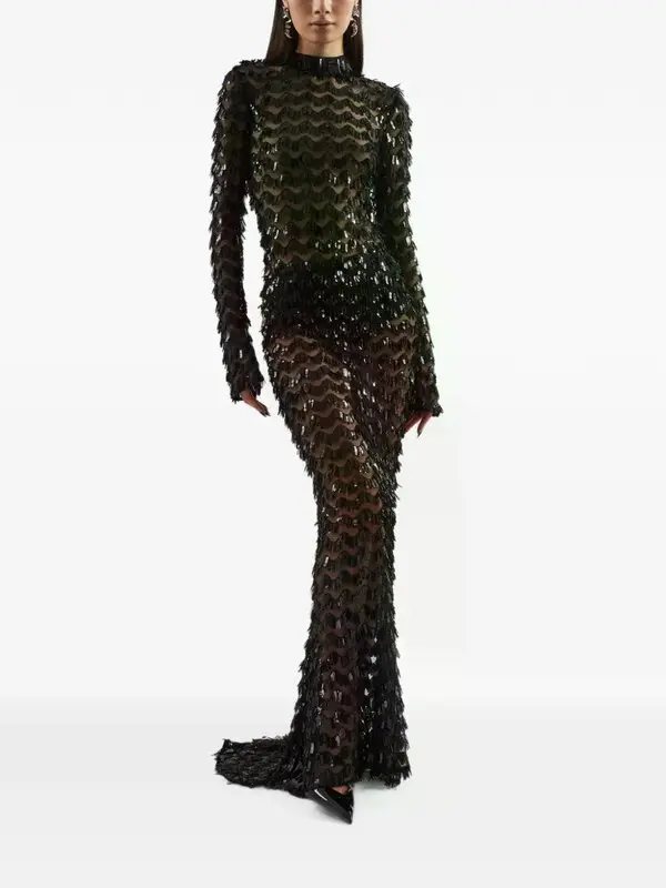TALLER MARMO Dragon Lady Sequin-embellished Maxi Dress
