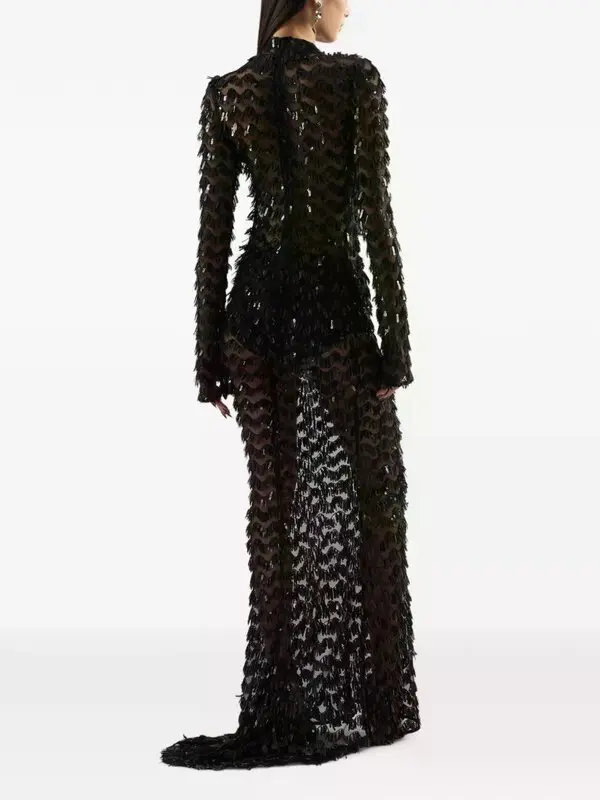 TALLER MARMO Dragon Lady Sequin-embellished Maxi Dress
