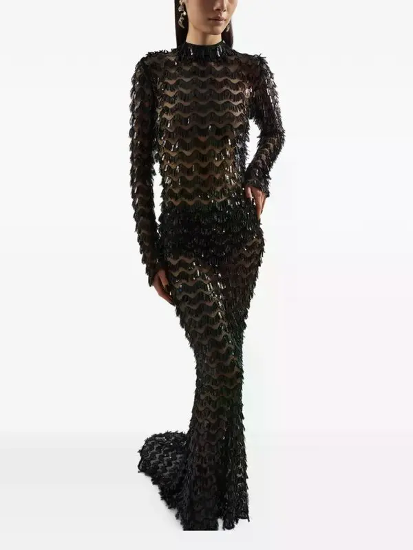 TALLER MARMO Dragon Lady Sequin-embellished Maxi Dress