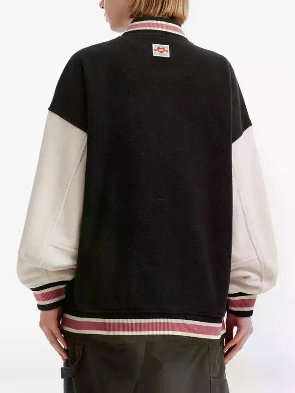 FINGERCROXX Fleece-texture Patch-detail Jacket - Black