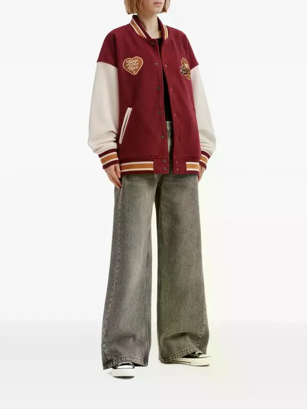 FINGERCROXX Logo-patch Colour-block Jacket - Red