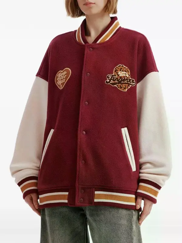 FINGERCROXX Logo-patch Colour-block Jacket - Red