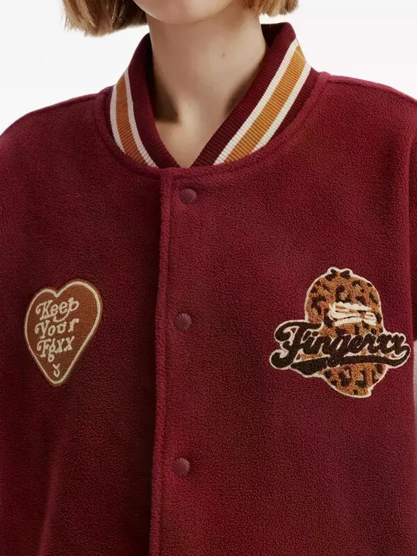 FINGERCROXX Logo-patch Colour-block Jacket - Red