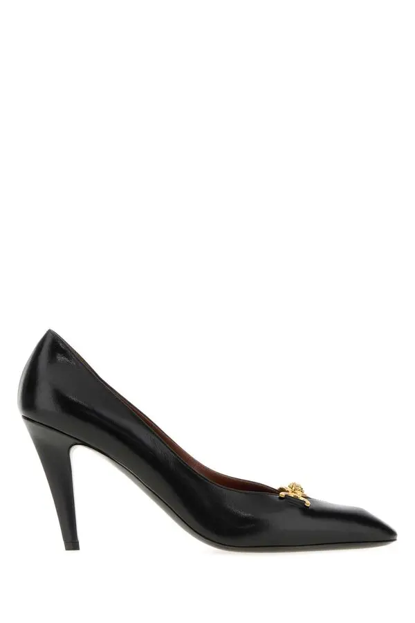 Versace Nappa Leather Clelia Pumps - Black