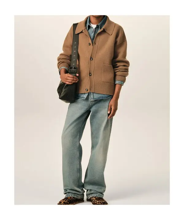 AMI Paris Shirt Collar Cardigan