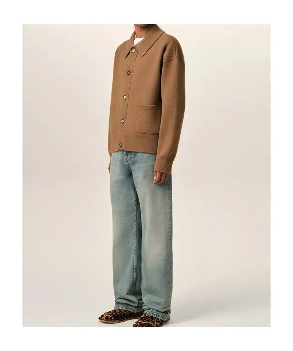 AMI Paris Shirt Collar Cardigan