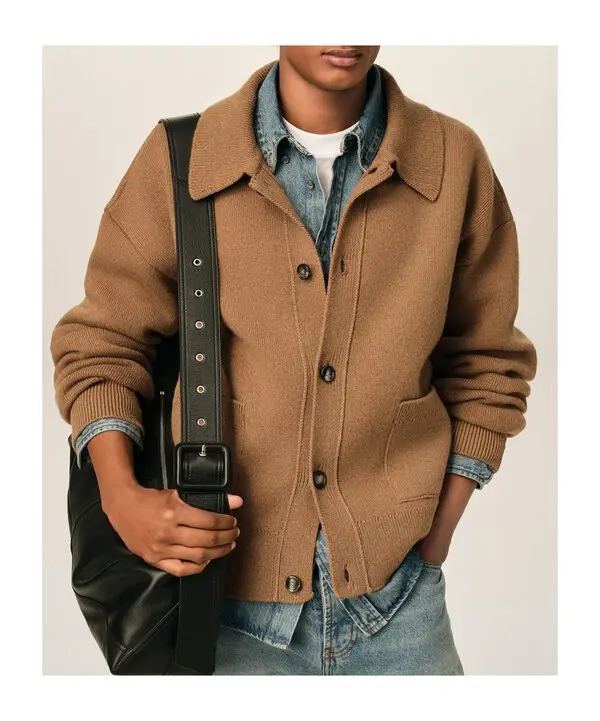 AMI Paris Shirt Collar Cardigan