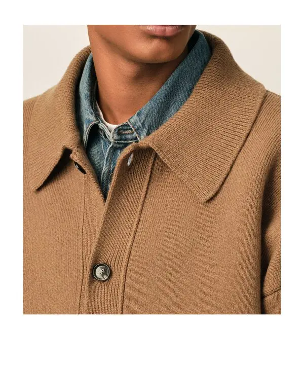 AMI Paris Shirt Collar Cardigan
