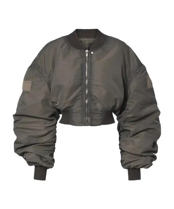 Rick Owens Secchia Cropped Flight Bomber Jacket - Grey