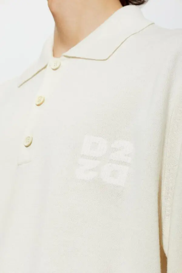 Dsquared2 Logo Long Sleeve Knitted Polo Top