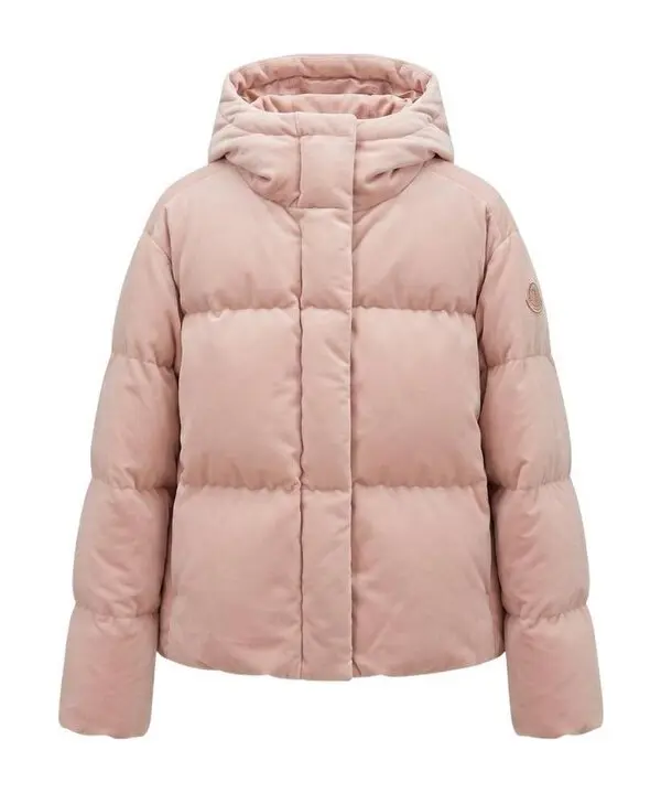 Moncler Logo Patch Padded Jacket - Pink