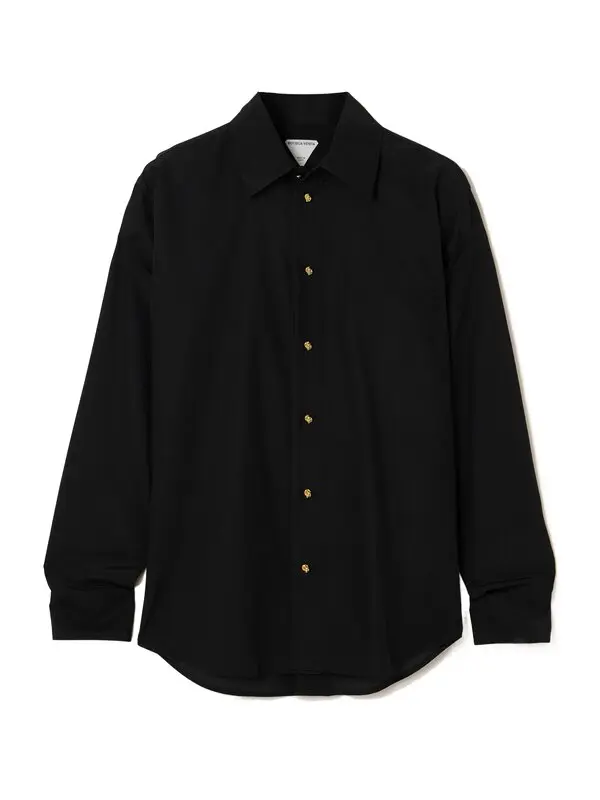 Bottega Veneta Drop-shoulder Knotted-button Shirt - Black