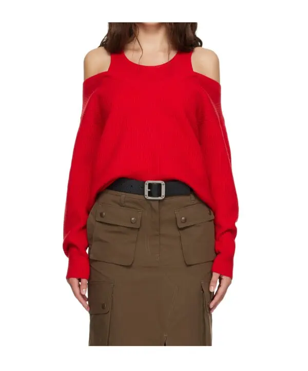 Helmut Lang Off-the-shoulder Knit Top