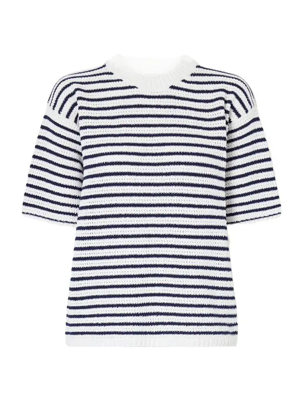 Bottega Veneta Striped Crocheted T-shirt