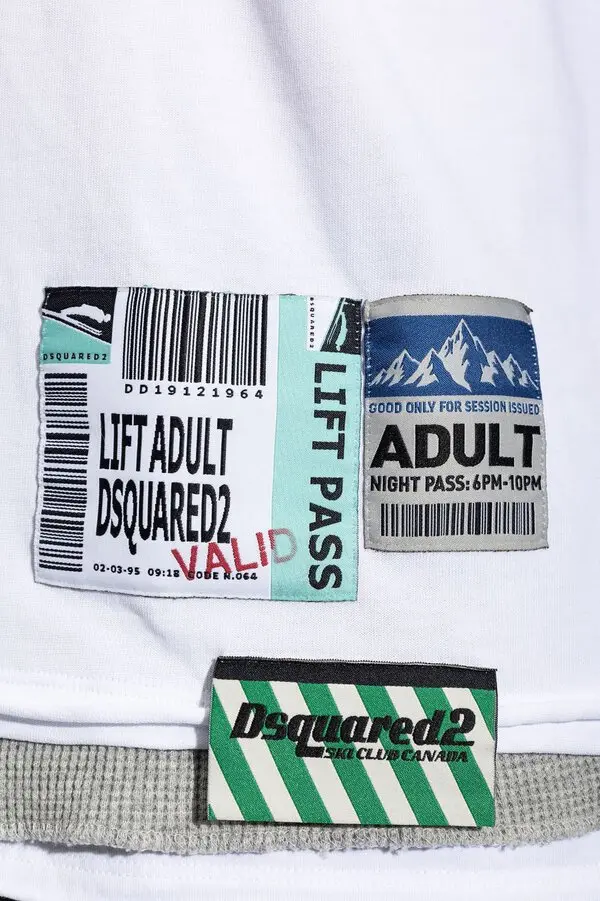 Dsquared2 Layered Patch Long Sleeve T-shirt