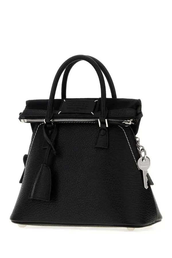 MAISON MARGIELA Leather Mini Classique 5ac Handbag - Black