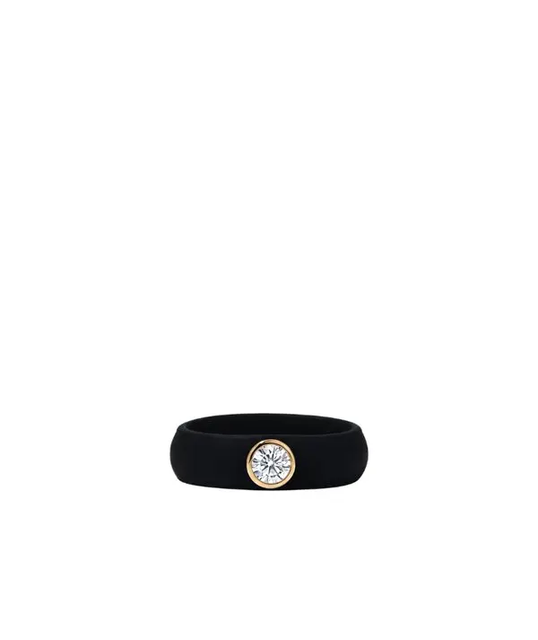 Stephanie Gottlieb Round Lab Grown Diamond On Silicone Band - Black