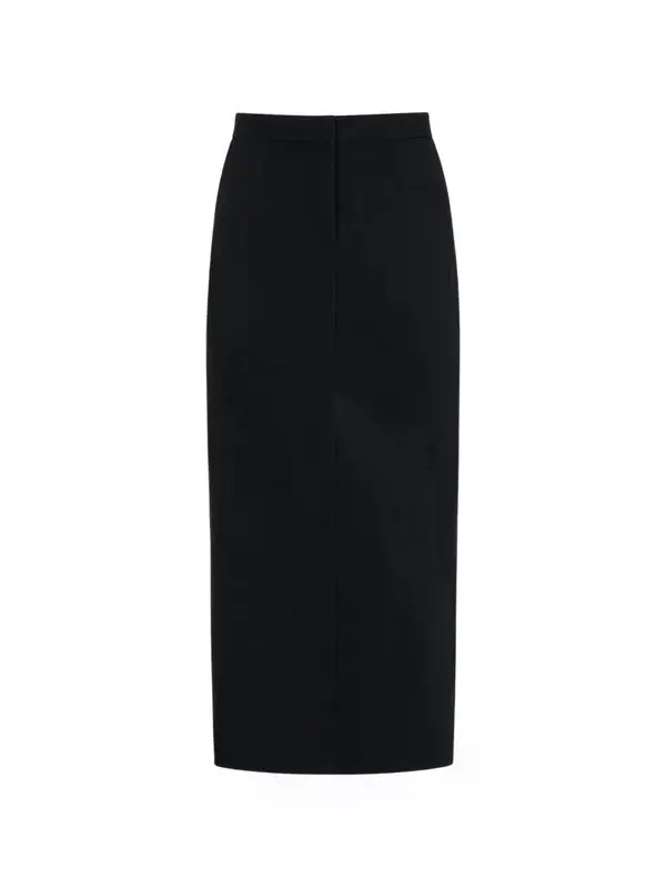 Norma Kamali Rear-slit Midi Skirt