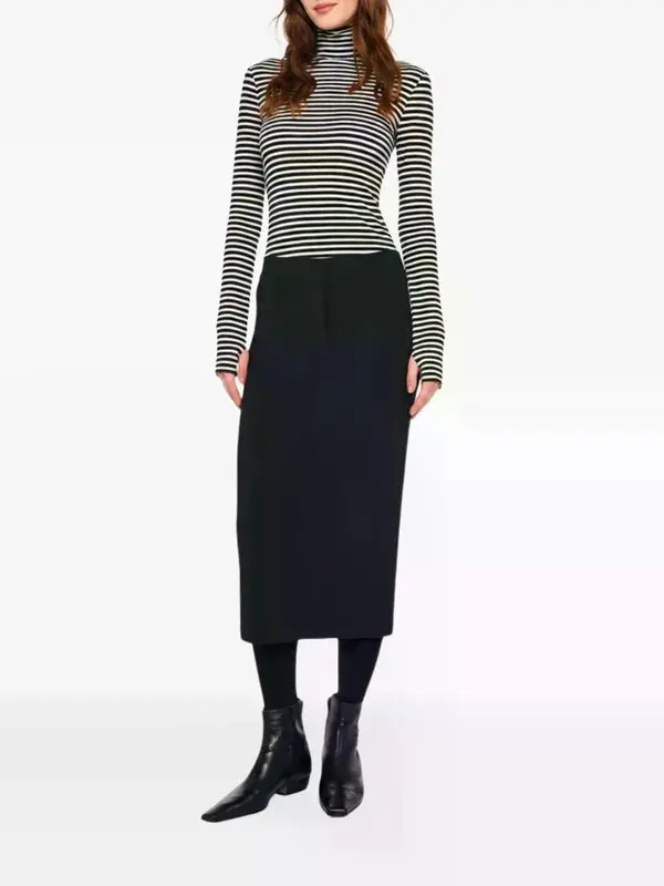 Norma Kamali Rear-slit Midi Skirt