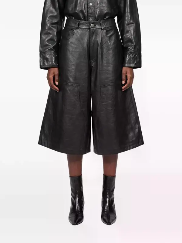 HAIKURE Legacy Wide-leg Leather Shorts