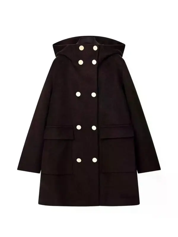 Armani Exchange Double-breasted Hooded Coat