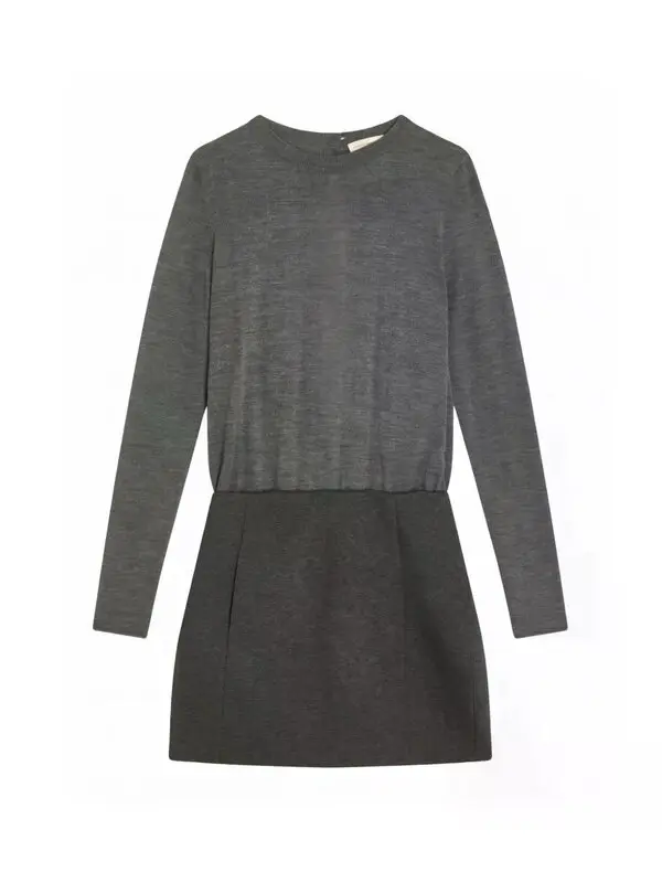 SEMICOUTURE Tianna Open-back Long-sleeved Mini Dress - Grey