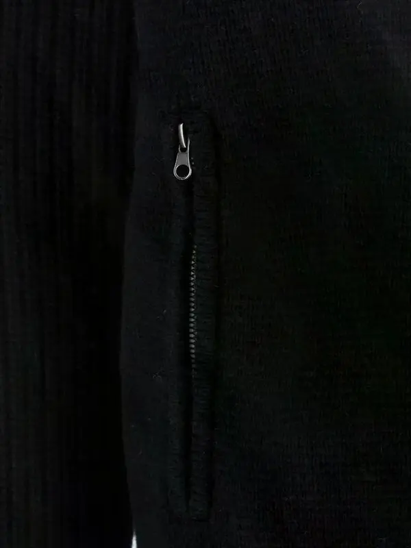KANGRA Zip-up Ribbed-sleeve Cardigan