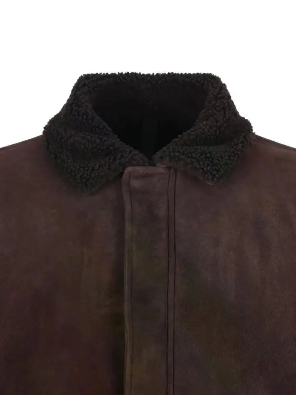 Tagliatore Shearling-collar Leather Jacket