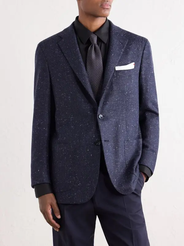 Kiton Donegal Cashmere-grain De Poudre Blazer