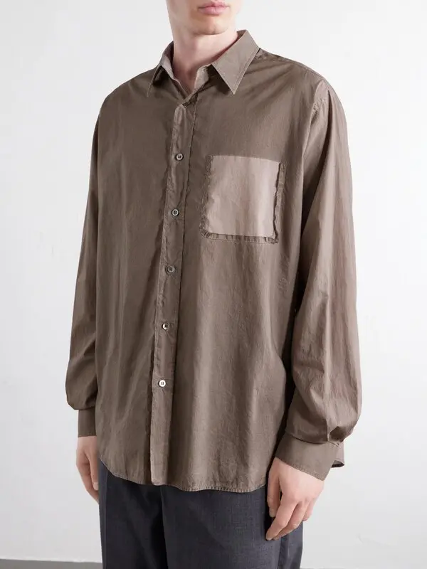 MAISON MARGIELA Camp-collar Distressed Checked Cotton-poplin Shirt