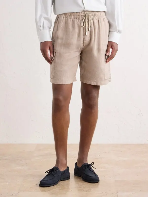 Vilebrequin Baie Straight-leg Linen Drawstring Cargo Shorts
