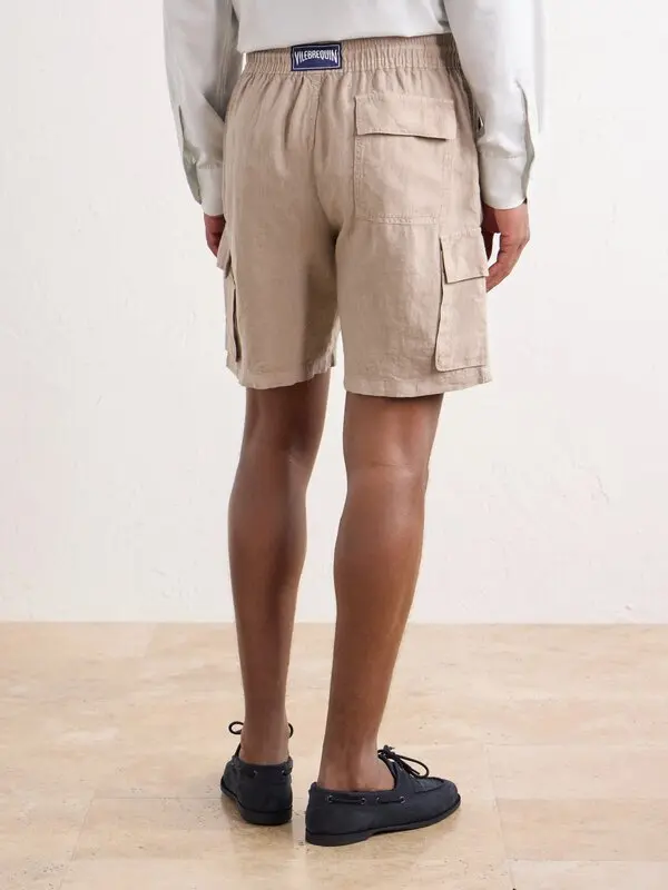 Vilebrequin Baie Straight-leg Linen Drawstring Cargo Shorts
