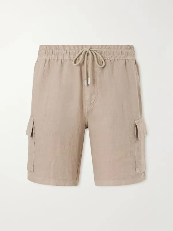 Vilebrequin Baie Straight-leg Linen Drawstring Cargo Shorts - Neutrals
