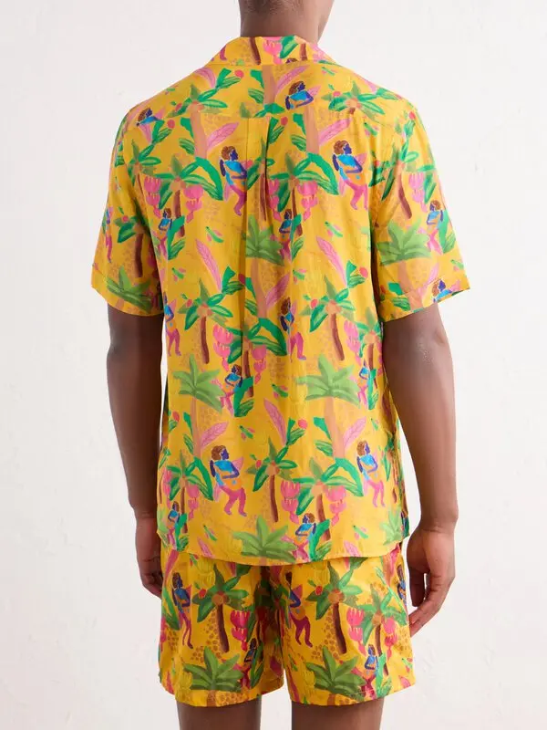 Vilebrequin Charli Camp-collar Printed Habotai Shirt