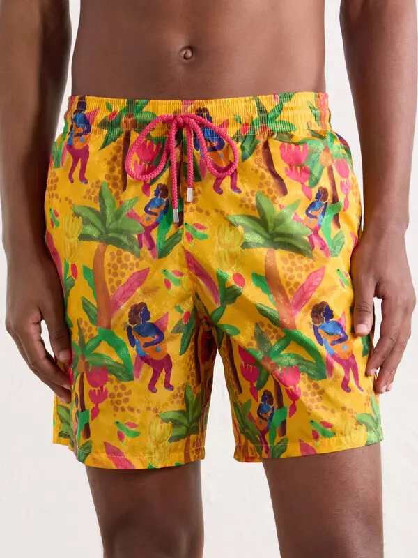 Vilebrequin Moopea Straight-leg Mid-length Printed Econyl® Swim Short