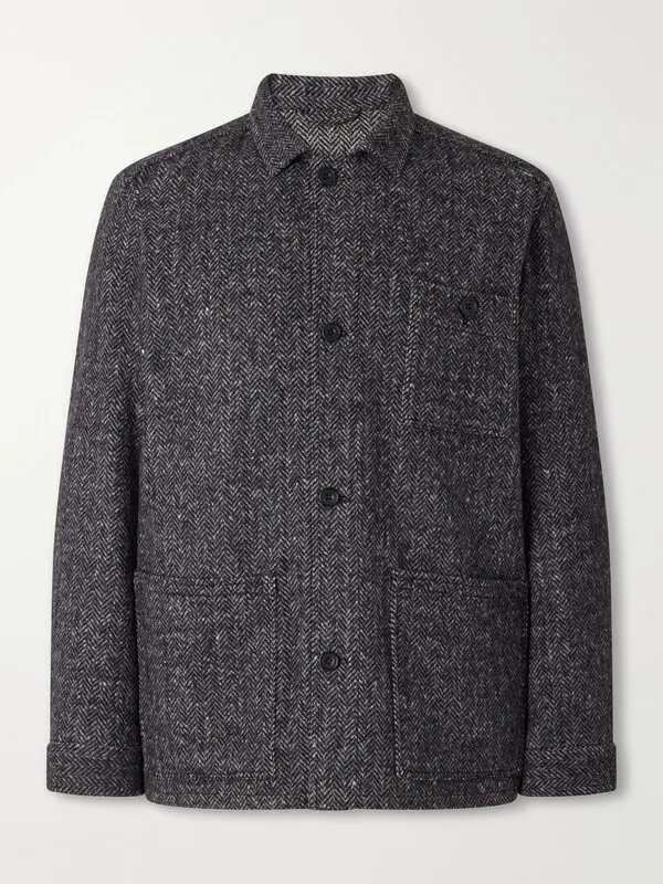 Anderson & Sheppard Herringbone Wool Overshirt