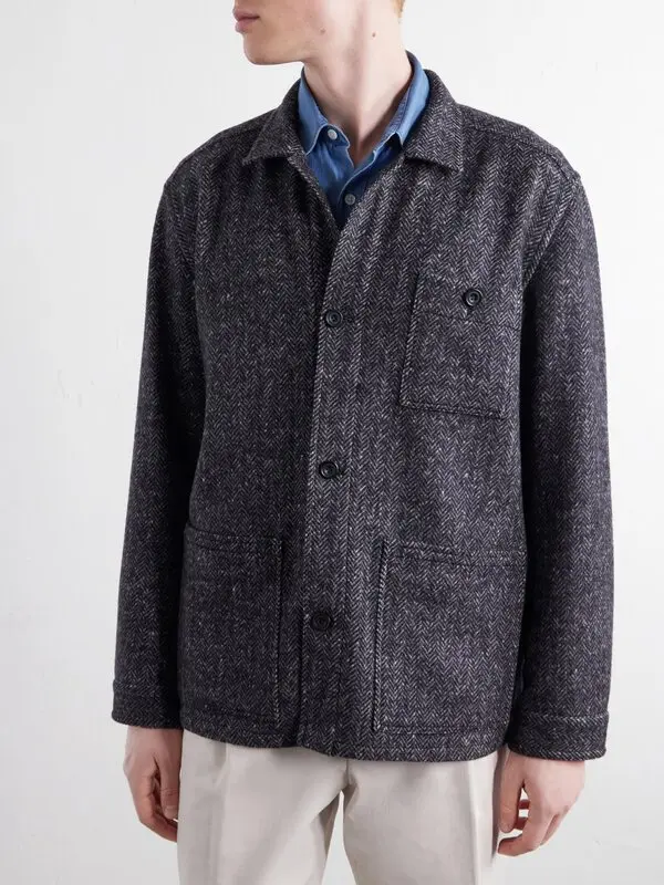 Anderson & Sheppard Herringbone Wool Overshirt