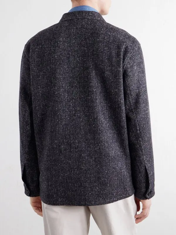Anderson & Sheppard Herringbone Wool Overshirt