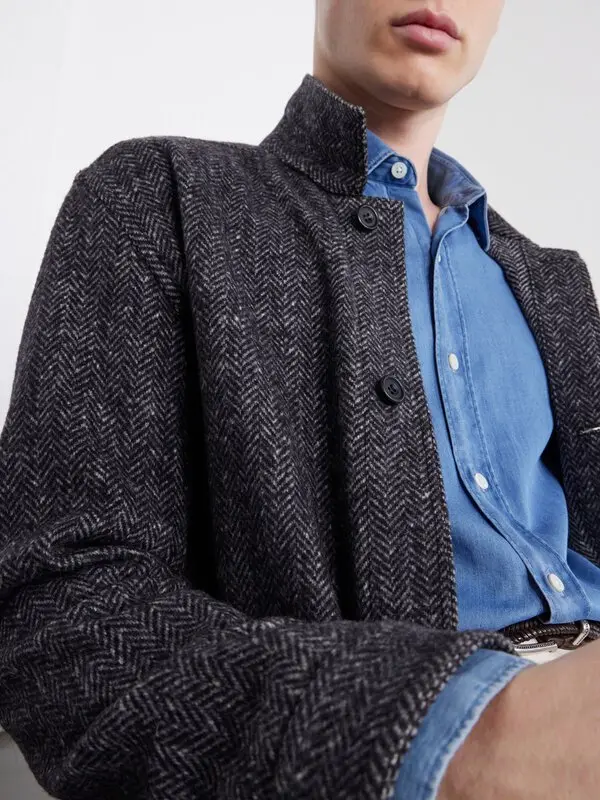 Anderson & Sheppard Herringbone Wool Overshirt